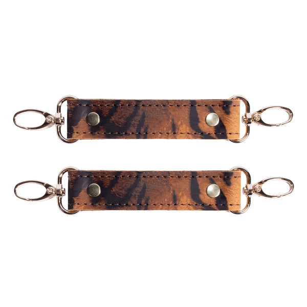 Tiger Print Leather Restraint Connectors - BDSM Bondage Accessories wi ...