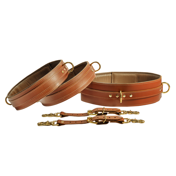 Leather Waist belt, Thigh cuffs and Adjustable Garters Set | Fox Colle ...